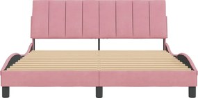 Rám postele bez matrace Hanko růžový 160x200 cm samet 3207860
