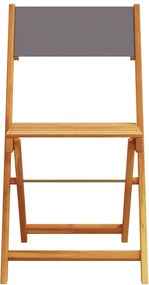 3dílný bistro set antracitový textil a masivní dřevo 3281869