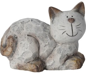 Zahradní keramická dekorace Kočka sedící, 16,7 x 12,2 x 10,2 cm