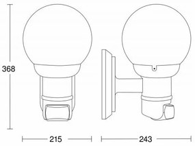 STEINEL 634216 - L 560 S Venkovní senzorová nástěnná lampa černá IP44