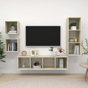 4dílný set TV skříněk dub sonoma kompozitní dřevo 3079775