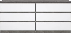 FALCO Komoda Simplicity 232 beton/bílý lesk