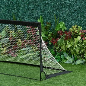 Fotbalové branky HOMCOM sada 2 skládacích mini branek z oceli a tetrolonu černé barvy 186x90x89 cm na zahradu a hřiště | Aosom.de