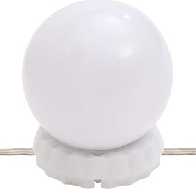 vidaXL Set toaletního stolku s LED masivní borovice [3107839] Barva: Bílá