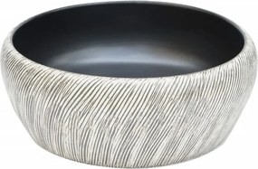 Umyvadlo na desku černé a šedé kulaté Φ 41 x 14 cm keramika 155061