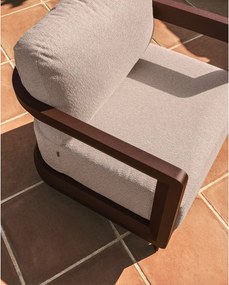 Hnědé/krémové polstrované zahradní křeslo Nerano – Kave Home