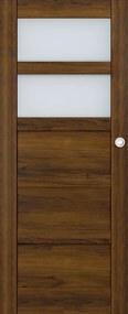 posuvné interiérové dveře do pouzdra BRAGA model 3 Průchozí rozměr: 70 x 197 cm, Orientace dveří: Levé dveře, Dekor: Ořech muškátový