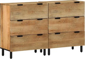 Příborníky 2 ks hnědé 60x33x75 cm Masivní dřevo Mango 3310004