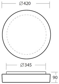 Osmont 71231 Elsa 4, kulaté stropní svítidlo z triplexového skla, 19W LED, 3000/4000K, prům. 42cm, IP44