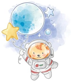 Plakát 'Lvíček astronautem' do dětského pokoje