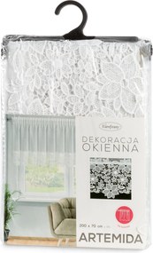 ZÁCLONA NA KROUŽCÍCH ARTEMIDA 200X70 CM BÍLÁ