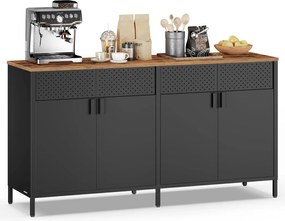 Komoda Vasagle Teduo 141 cm černá/hnědá
