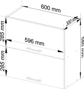 Horní kuchyňská skříňka OLIWIA W60 G2 H580 bílá