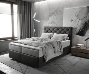 Boxspring postel Dream-Great 140x200 cm mikrovlákno antracitová