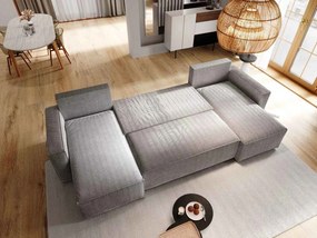 Tmavě hnědá sedací souprava do U SMART COSARO 295x140 cm