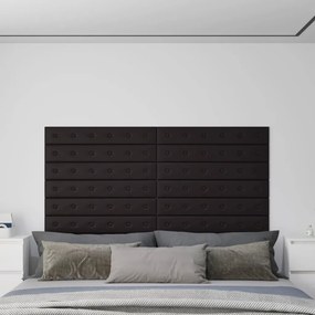Nástěnné panely 12 ks černé 90 x 15 cm umělá kůže 1,62 m² - Default Title