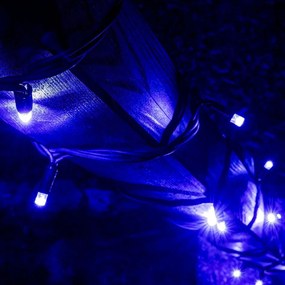 Easy Fix LED světelný řetěz, 20 m, venkovní, modrá, 120 diod, černý kabel, IP67