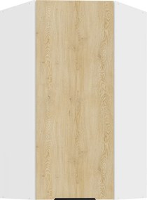 CREMONA bc | horní kuchyňská skříňka 60x60 GN-108 1F (45°) rohová s policemi | 60x60 cm | EXTRA VYSOKÁ | bílá/cremona
