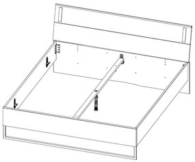 Postel s osvětlením Tilburg 180x200 cm, šedá sahara