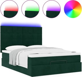 Osmanský rám postele s matracemi tmavě zelená 140x190cm samet 3314321