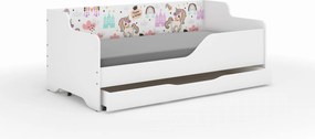 Wooden Toys Dětská postel LILU 160x80 JEDNOROŽEC RAINBOW – opěradlo