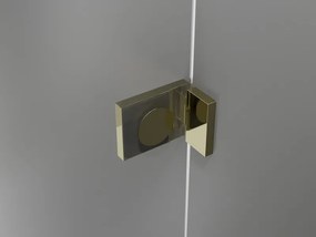 Mexen Lunar, výklopný sprchový kout pravý 70 x 70 cm, 8mm čiré sklo, zlatý profil, 834-070-070-50-00-P