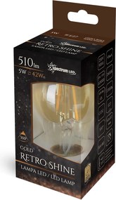 Toolight - LED žárovka E-27 230V 5W 510lm Edison 14077, teplé světlo, OSW-05700