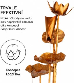 Blumfeldt Golden Orchid zahradní fontána čerpadlo 5W IPX8 pro vnitřní i venkovní použití mosazný vzhled
