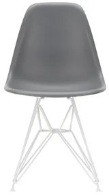 Eames Plastic Chair DSR bíle lakovaná grafitová bílé na tvrdou podlahu Vitra