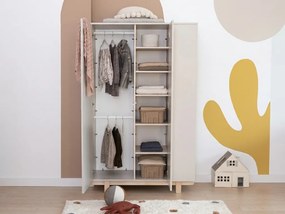 Designová šatní skříň s otevřeným regálem BASIC kašmírová