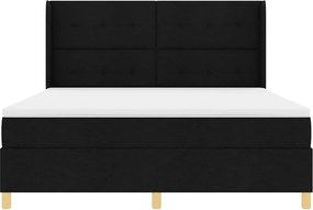 Postel s boxspringem s čelo Černá 180 x 200 cm textil 3341849