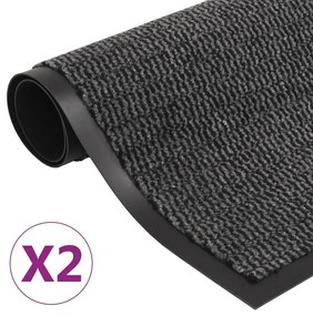 Protiprachové rohožky 2 ks obdélník všívané 80x120 cm antracit 3051609