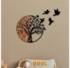 Asir | Nástěnná dekorace 71x92 cm strom dřevo/kov | AS1472