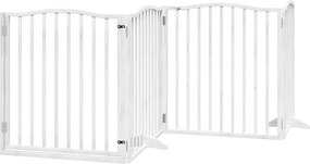 Zábrana pro psy s dvířky skládací 12 panelů bílá 960 cm topol 3155624