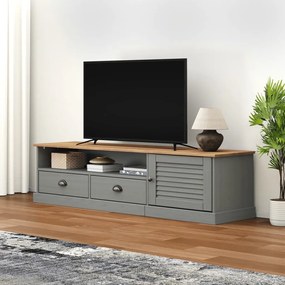 TV stolek VIGO - 156x40x40 cm - masivní borovice | šedá