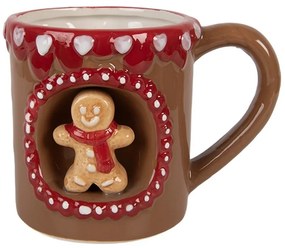 Hnědý hrnek perníček Gingerbread Man - 14*10*10 cm / 375 ml