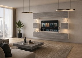 Obývací stěna 300 cm TV šedá antracit grafit  IMP PRIMO 3/5/W/GW1/0/0