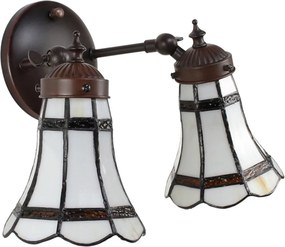 Nástěnná lampa Tiffany s bílými stínidly BrownLine - 30*23*23 cm E14/max 2*25W