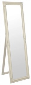 Zrcadlo, dřevěný rám smetanové barvy, MALKIA TYP 12