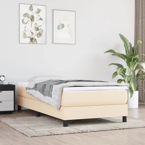 Rám postele s boxspringem krémově 90x200 cm textil 3120489