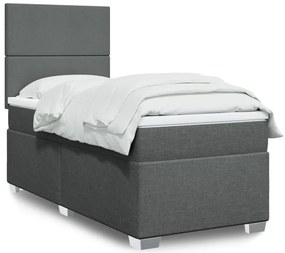 Box spring postel s matrací tmavě šedá 90x200 cm textil 3292665