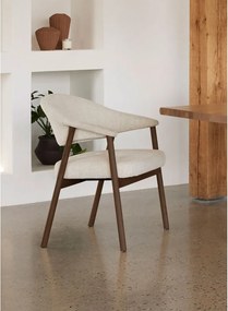 Krémová jídelní křesla v sadě 2 ks s područkami z dubového dřeva Elk – Unique Furniture