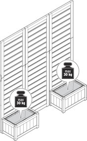 Tchibo - Flexibilní paraván s truhlíky - barva: hnědá