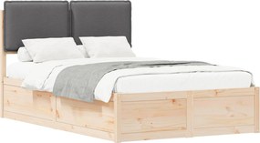 Rám postele s čalouněným čelem s čelo Tmavě šedá 120 x 190 cm 3405523