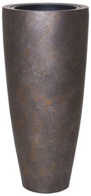 Květináč CITY, sklolaminát, výška 80 cm, hnědá/šedá