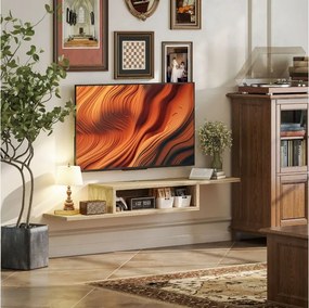 HOMCOM Floating Wall TV Stand se policí - Dub