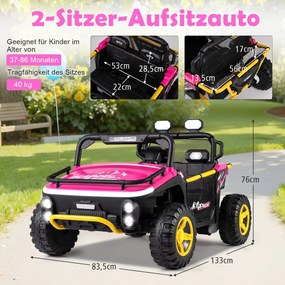 Costway 24 V dětské elektrické vozidlo 2-sedadlové elektrické auto s klaksonem