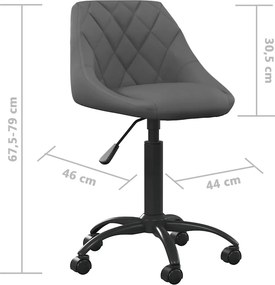 Kancelářská židle tmavě šedá samet 3088847