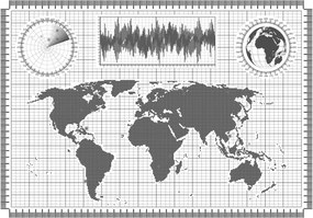 Fototapeta - Mapa - šedá (254x184 cm)