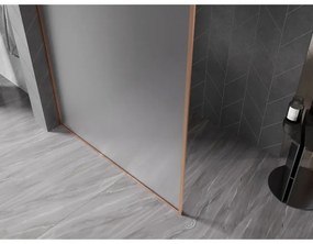 Mexen, Mexen Kioto-XF sprchová stěna s rámem 50 x 202 cm, matná 10 mm, broušená měď - 800-050-104-65-30-X